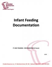 Infant Feeding Documentation -RK Training FY23 | Provider Resources, Inc